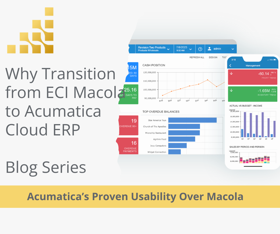 Acumatica vs. Macola: Why Acumatica's Modern Usability Wins for SMBs
